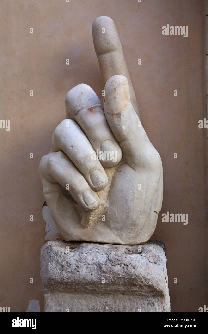 Hand of Emporer Constantine I, body part, hand finger pointing up ...