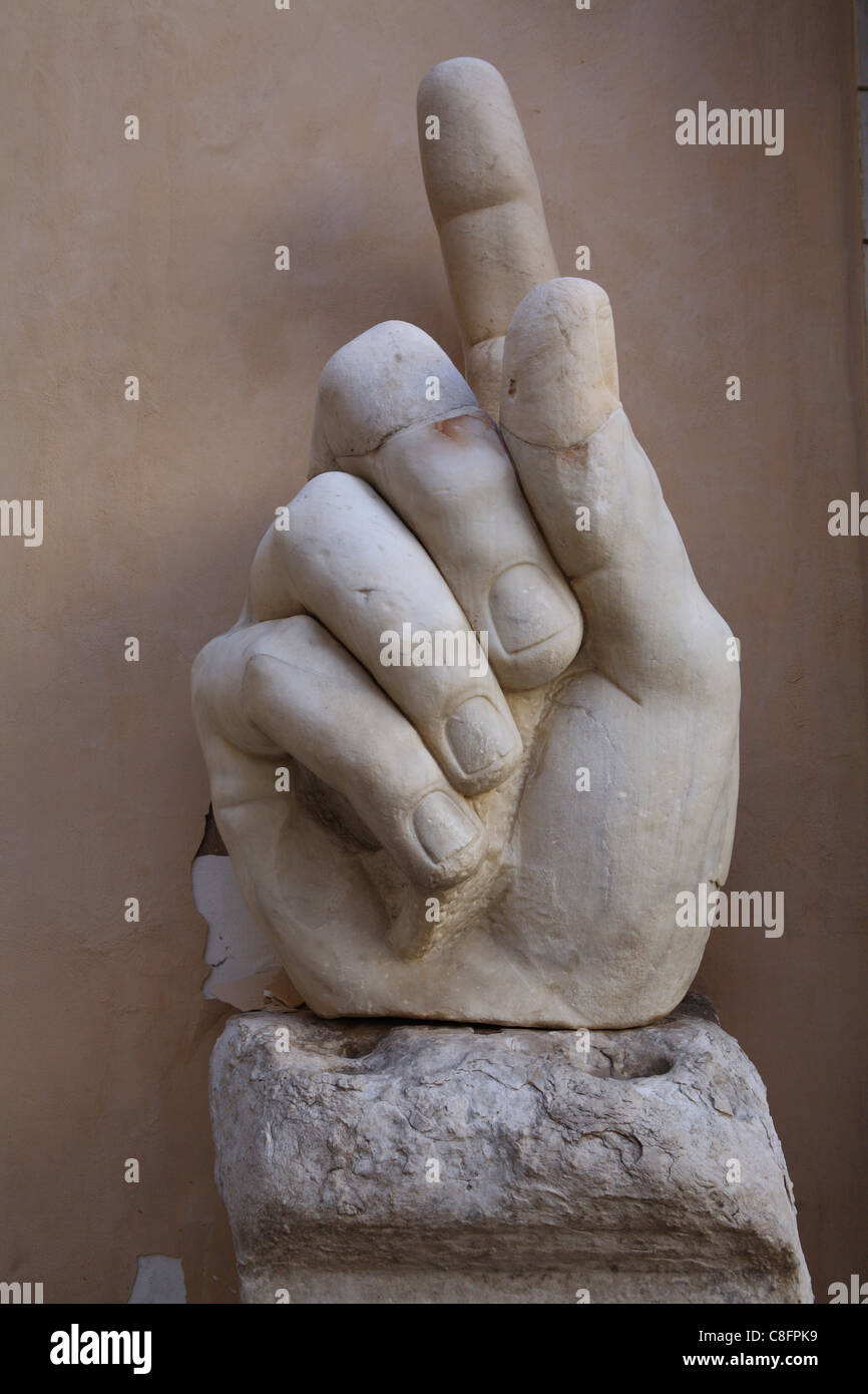 Hand of Emporer Constantine I, body part, hand finger pointing up ...