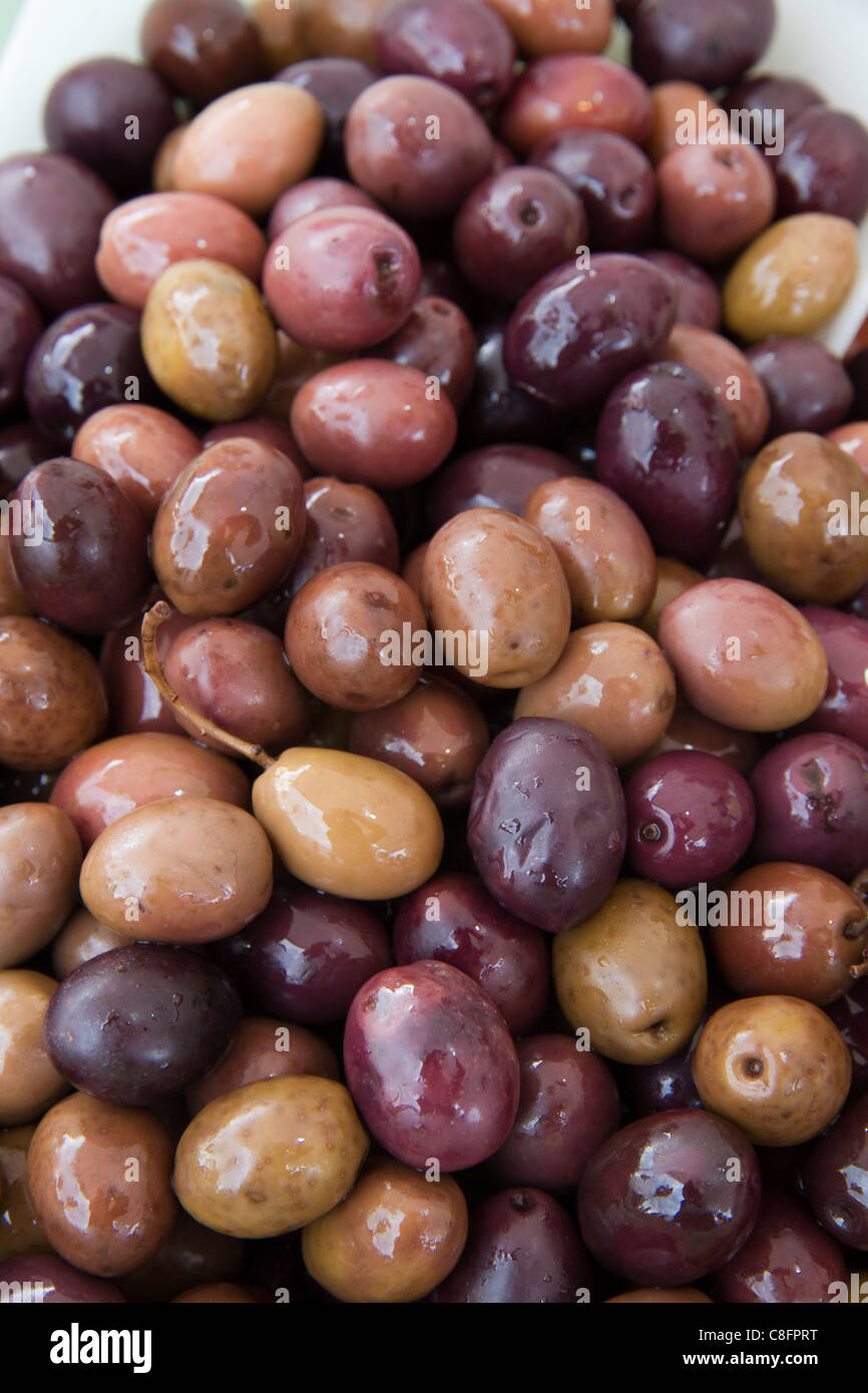 olives food displayed Italy Stock Photo - Alamy