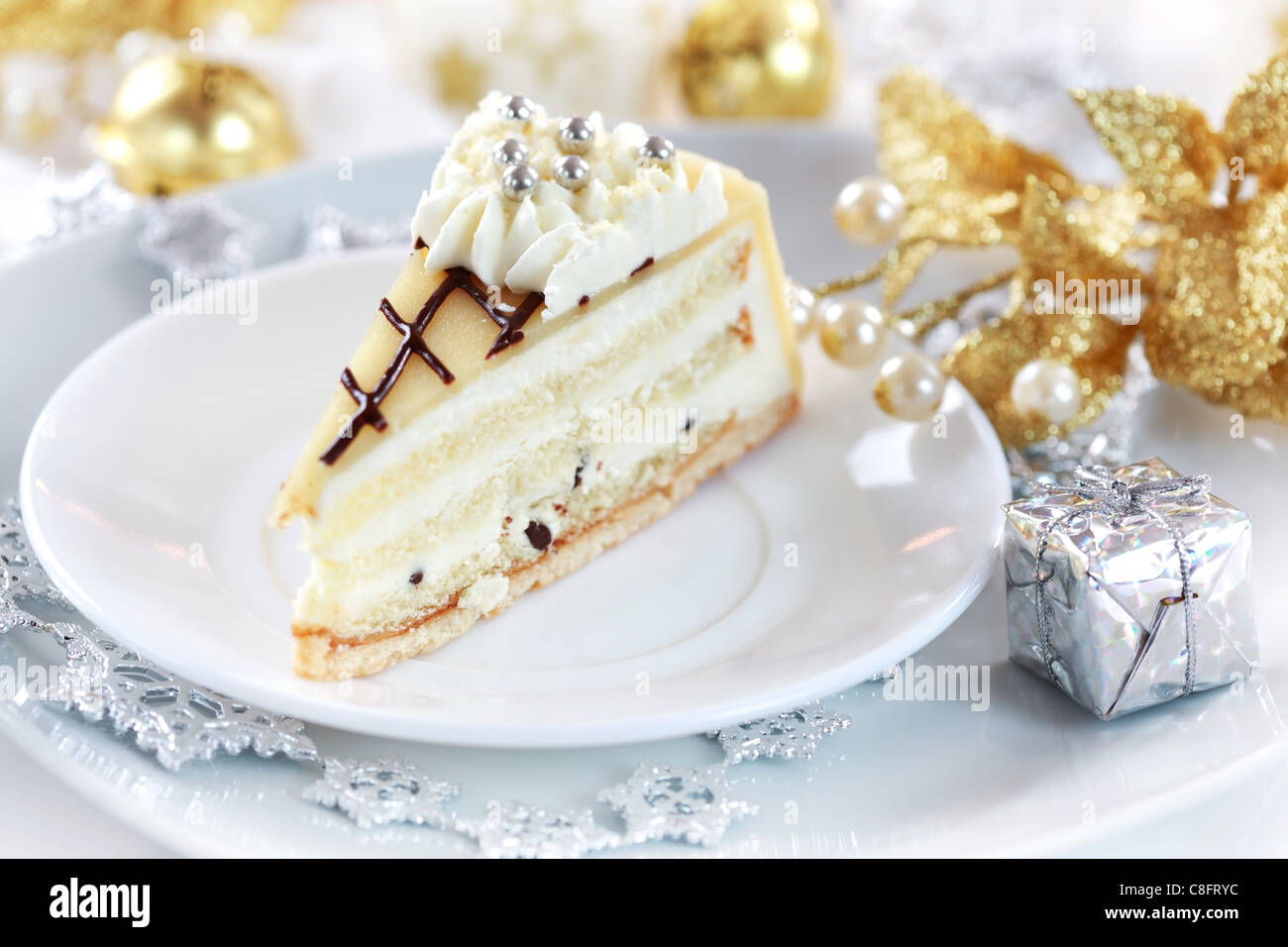 Delicious marchpane cake for Christmas Stock Photo - Alamy