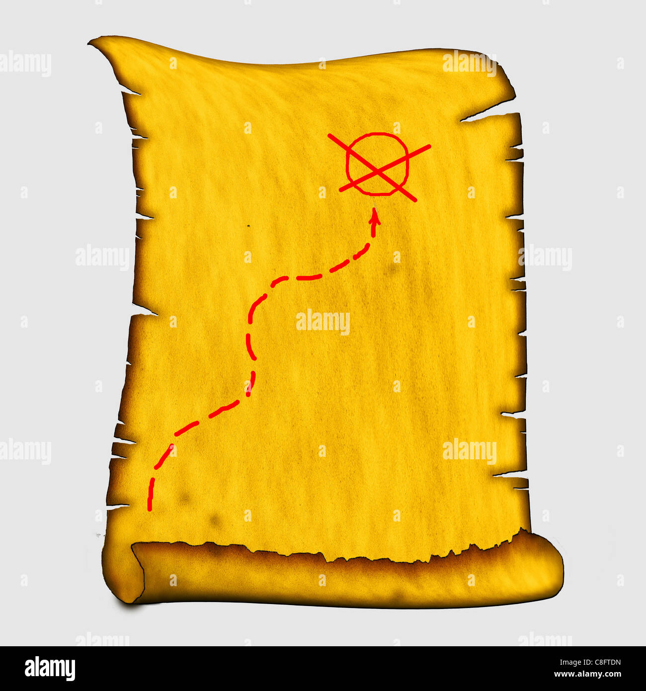 treasure map to an ancient scroll Stock Photo - Alamy