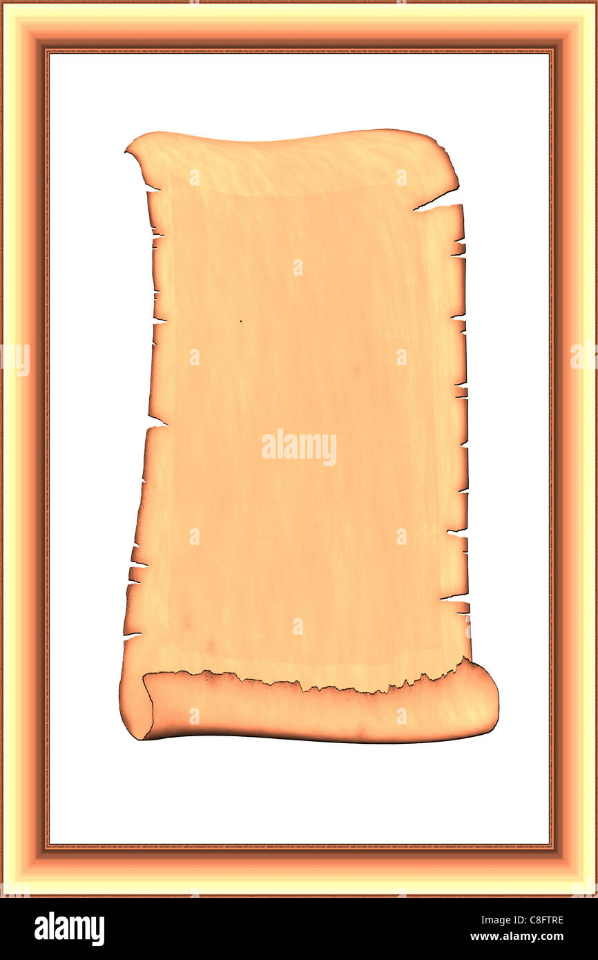 vintage antique ancient scroll in frame Stock Photo - Alamy