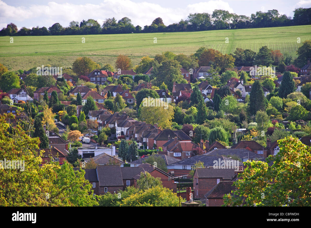 Houses and greenbelt land, Guildford, Surrey, England, United Kingdom ... Houses and greenbelt land, Guildford, Surrey, England, United Kingdom ...