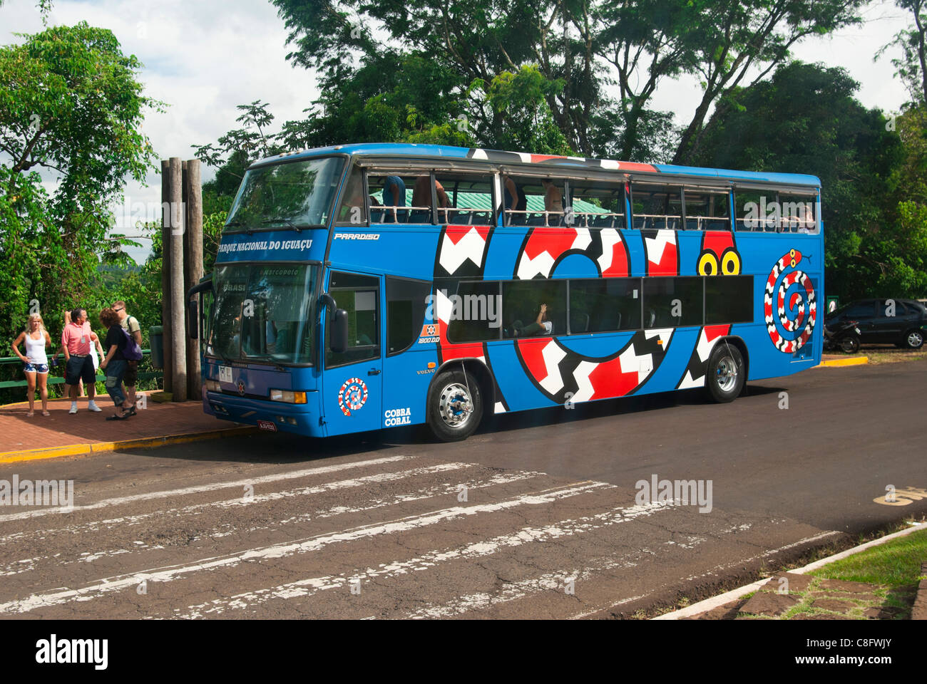 Brazil bus parque nacional do iguacu tour bus from town hi-res stock ...