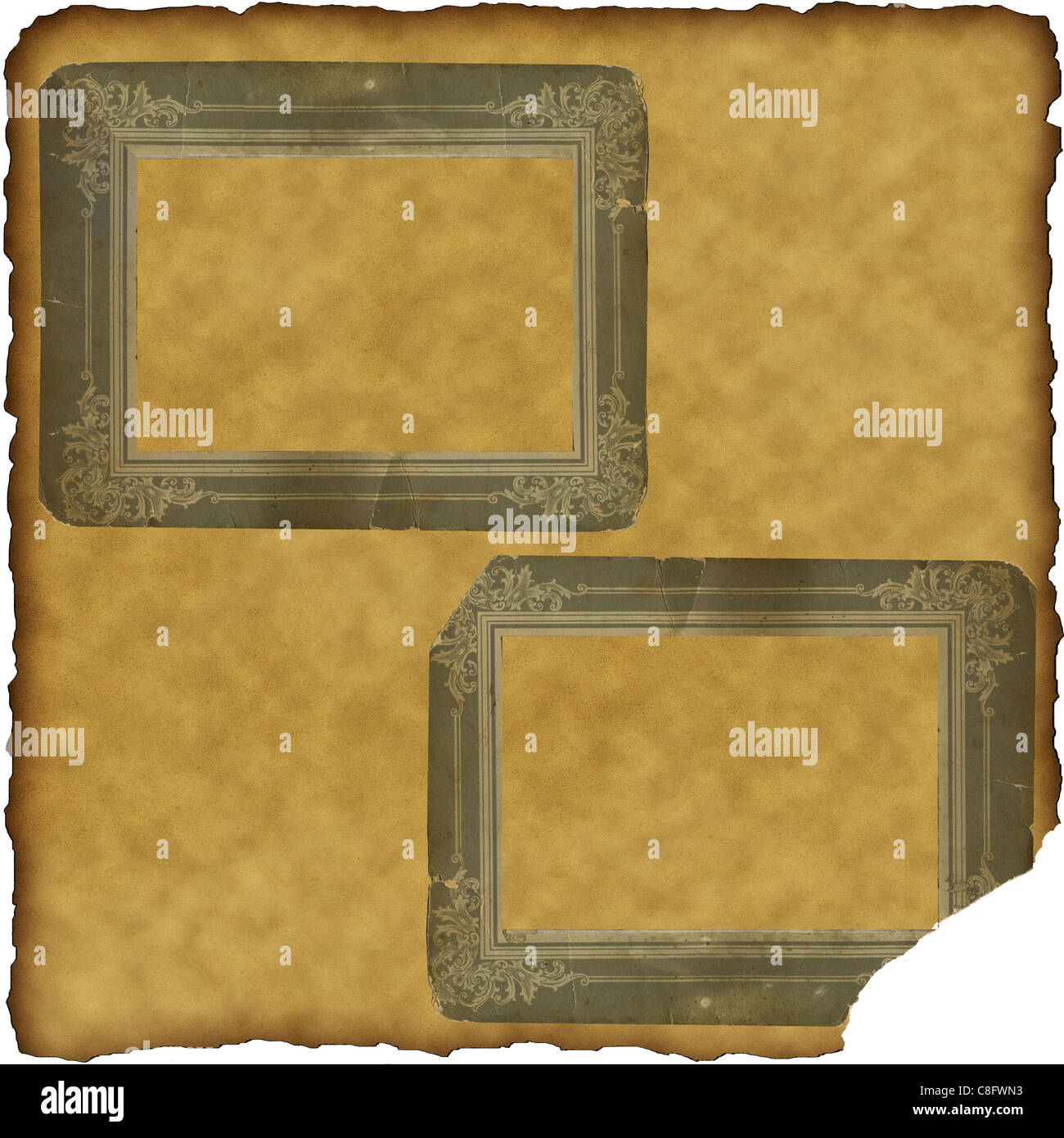 vintage scrapbook old paper with frames Stock Photo - Alamy