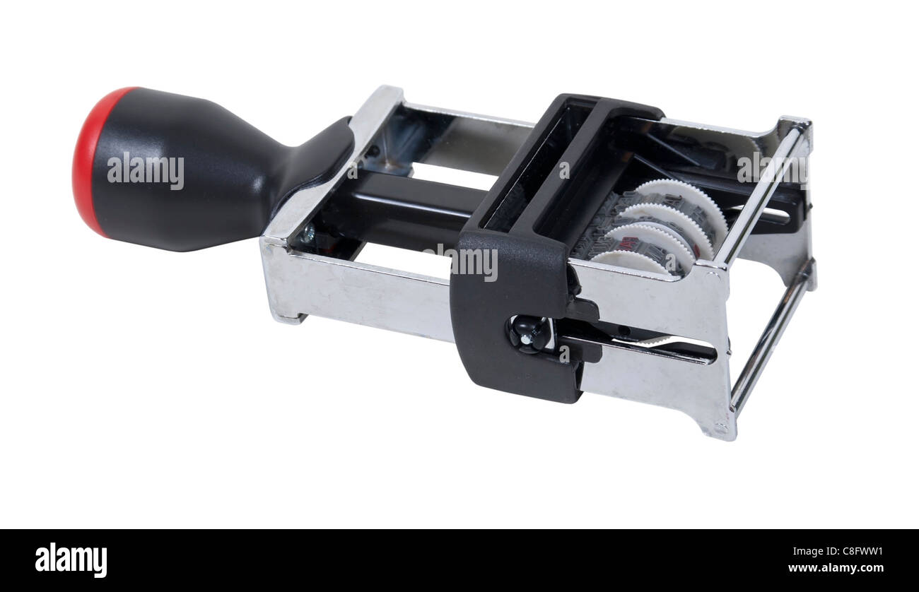 Date stamp used to stamp on papers the receipt of the documents or ...