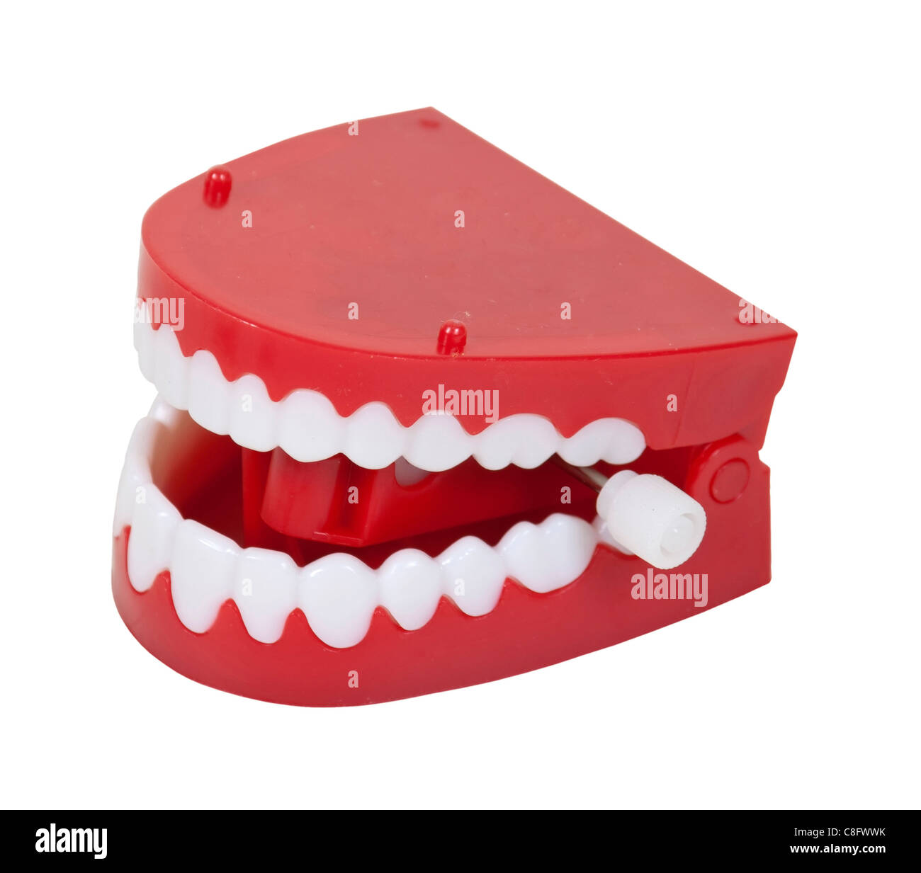 Humorous fake chattering teeth with red gums and white teeth - path ...