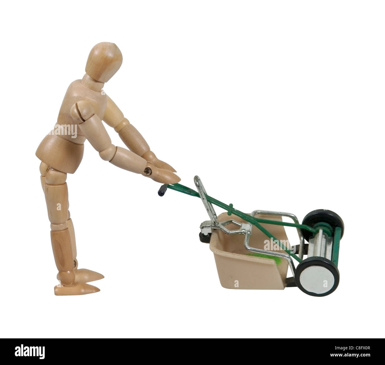 Cutting grass in yard Cut Out Stock Images & Pictures - Alamy