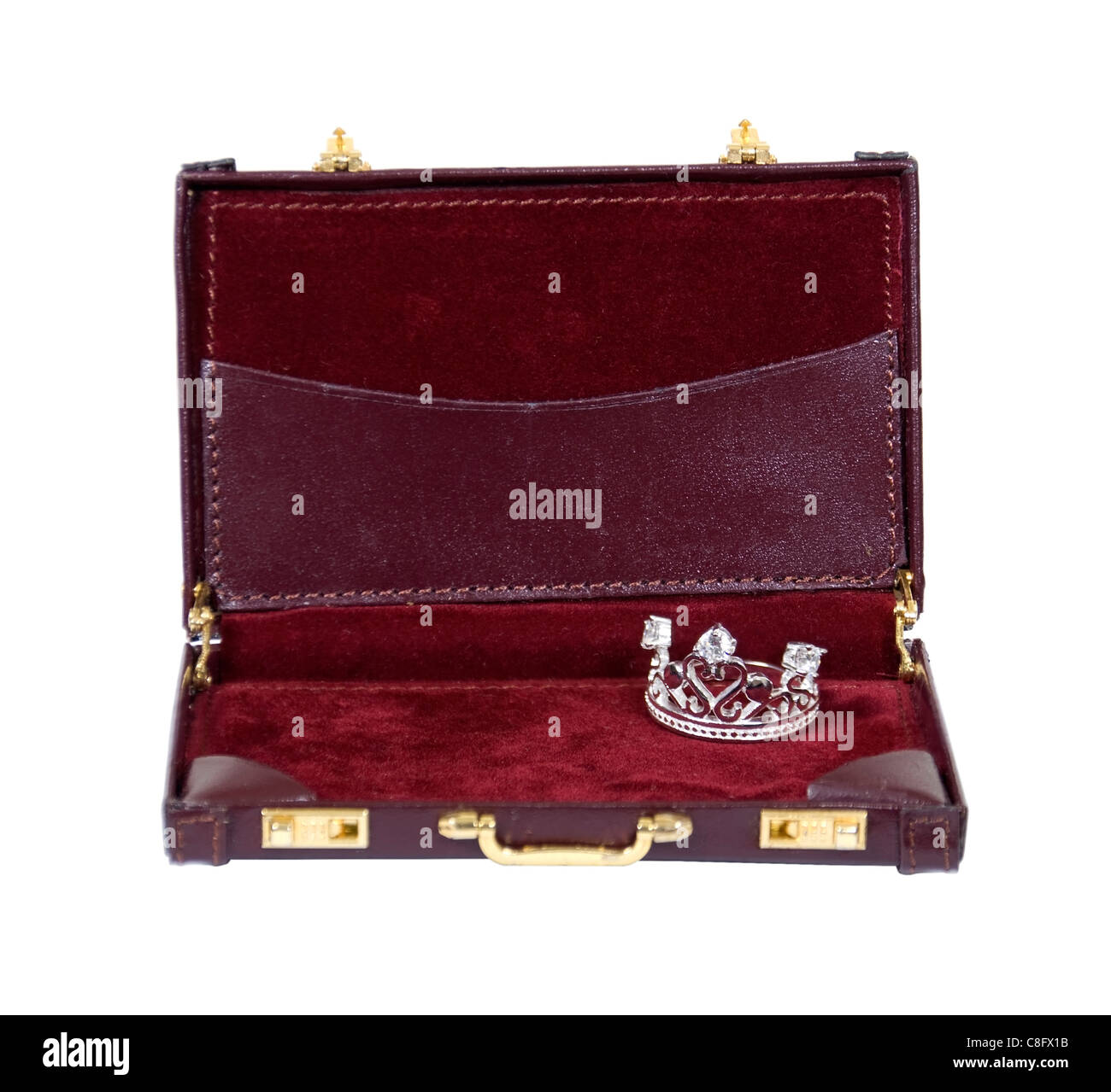 Royal business treatment shown by a briefcase with a diamond crown ...