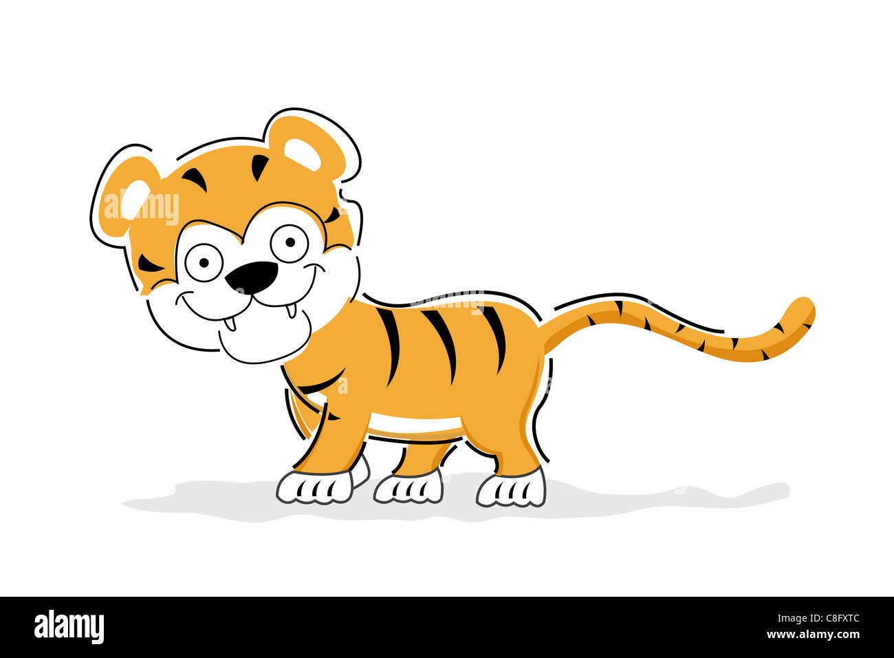 illustration of cheerful tiger on isolated background Stock Photo - Alamy