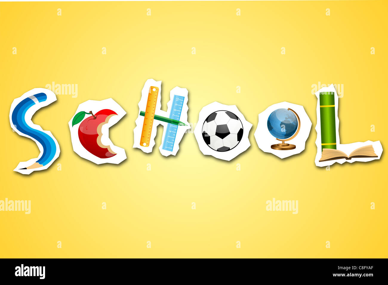 illustration of school card on white background Stock Photo - Alamy