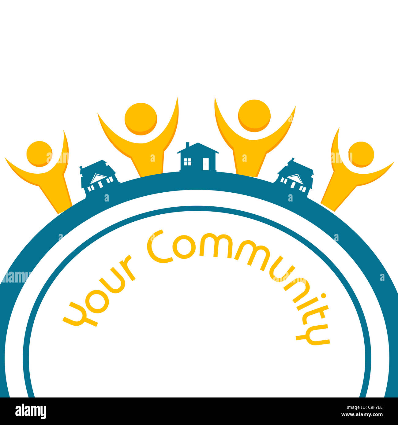 illustration of your community on white background Stock Photo - Alamy