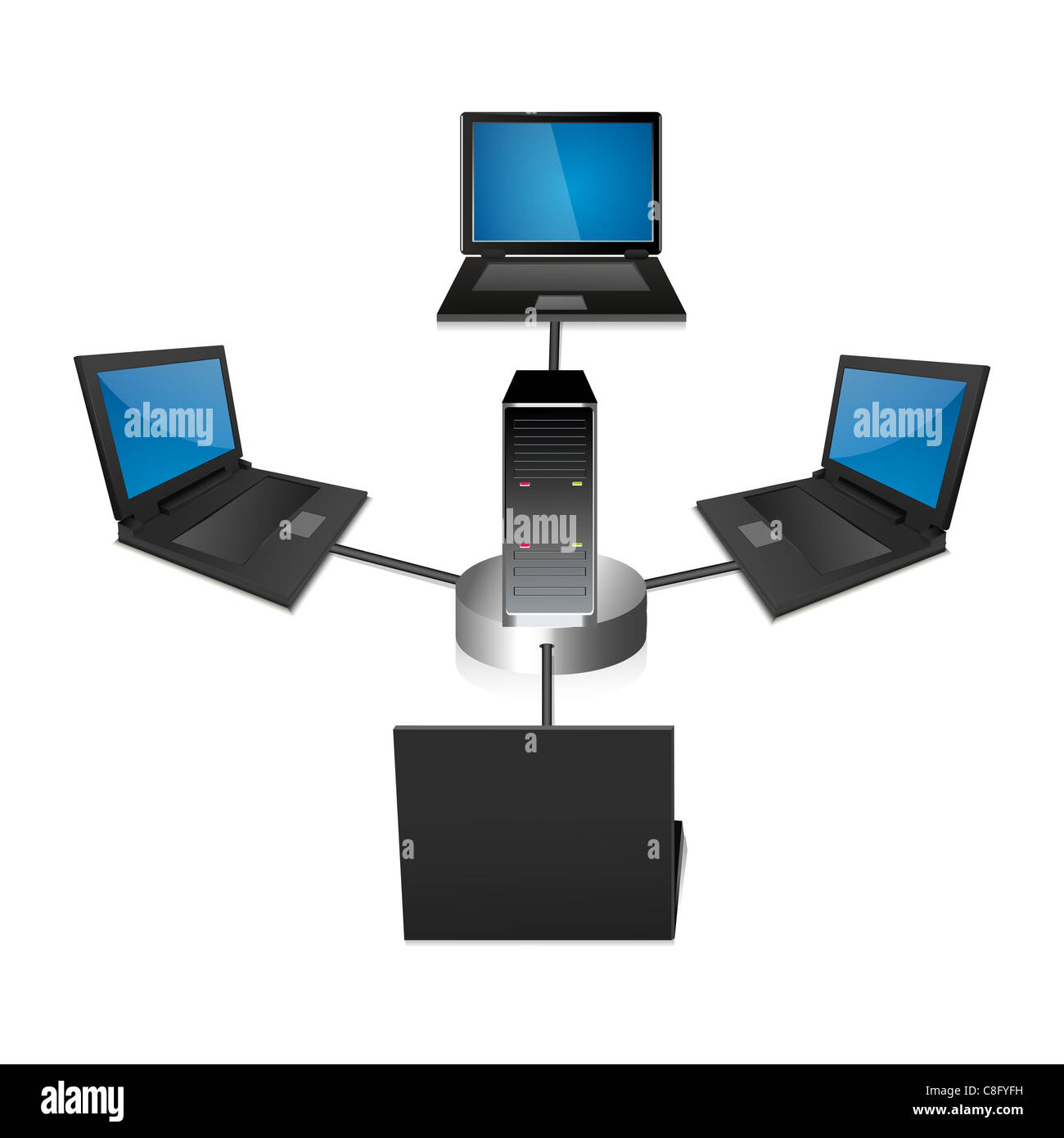 illustration of laptop connectivity on white background Stock Photo - Alamy