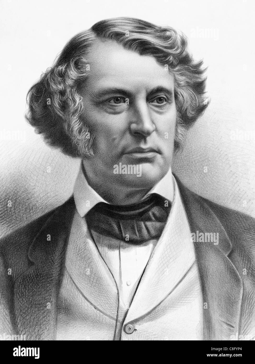Vintage portrait print of American politician Charles Sumner (1811 ...