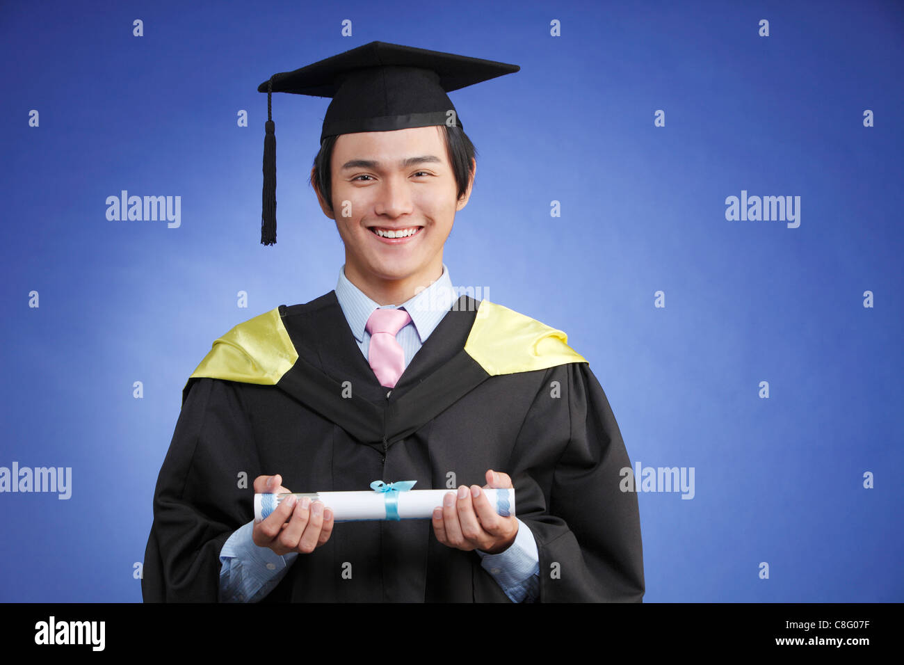 man with the diploma Stock Photo - Alamy