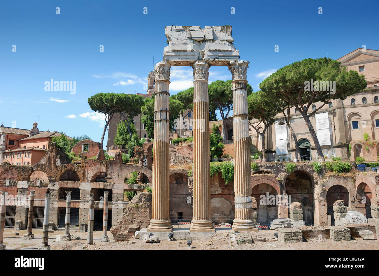 The 3 columns Corinthian order Stock Photo - Alamy