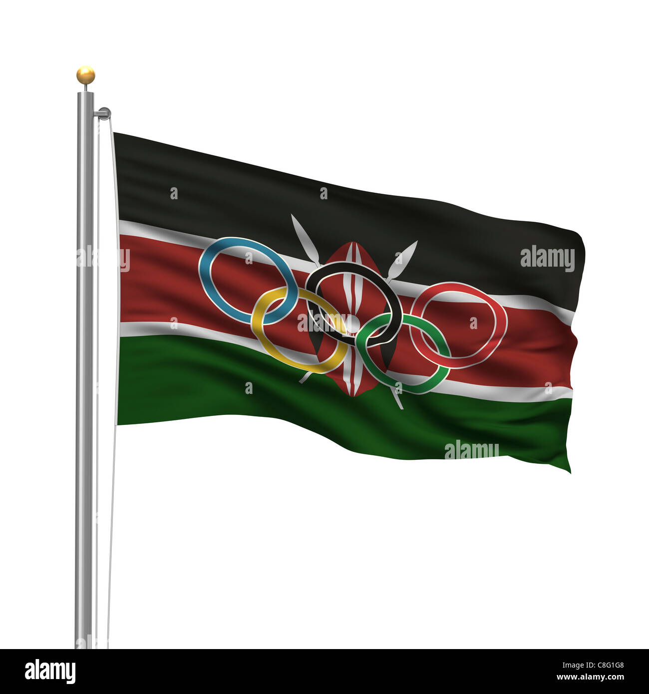 Kenya waving flag Cut Out Stock Images & Pictures - Alamy