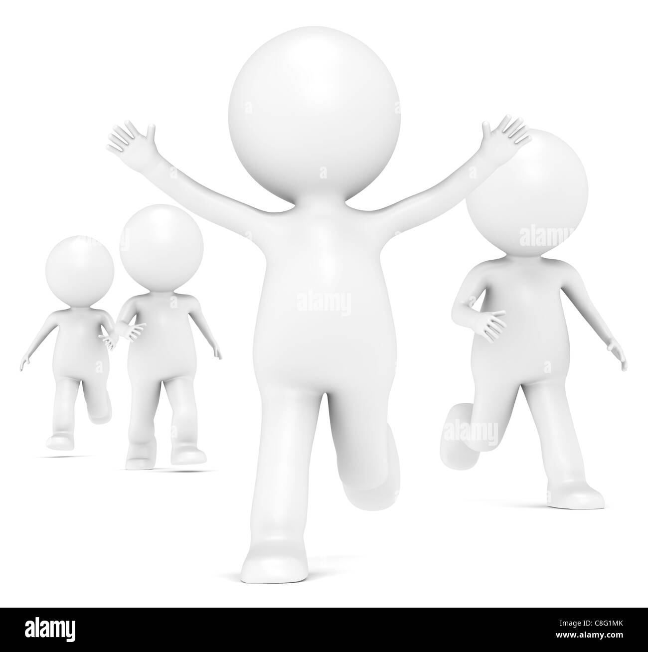 3D little human x4 The Athletes. People series Stock Photo - Alamy