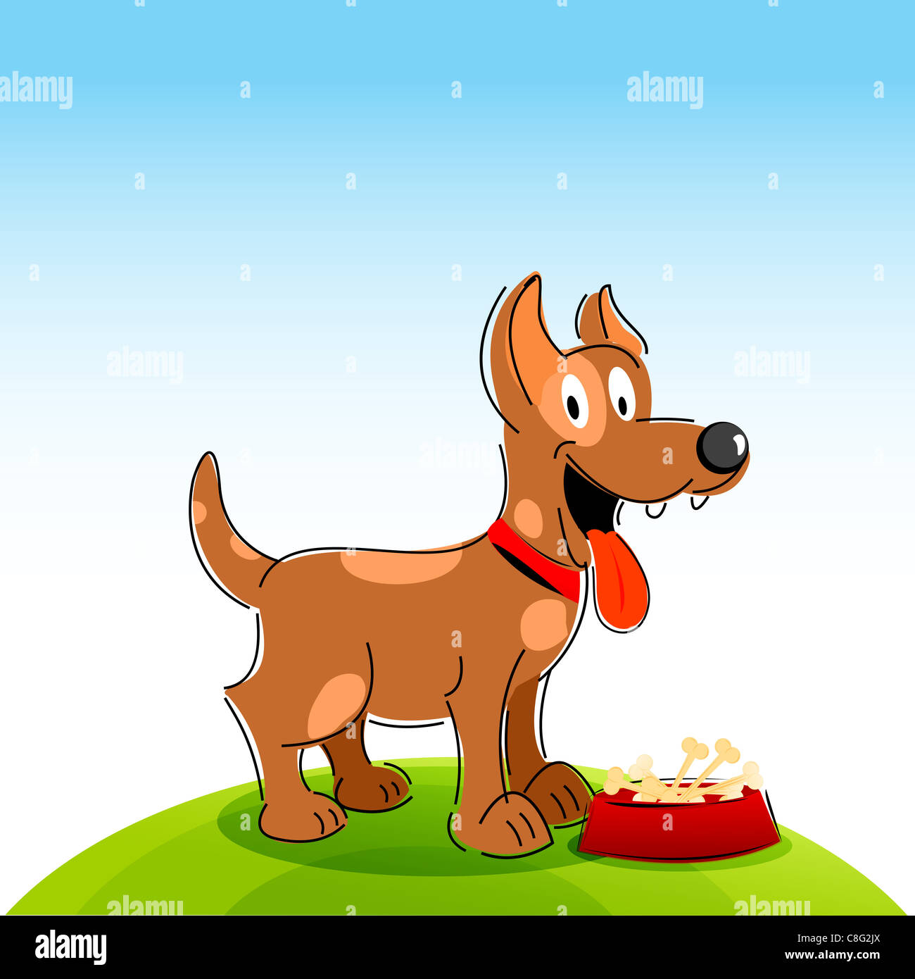 Illustration happy barking dog hi-res stock photography and images - Alamy