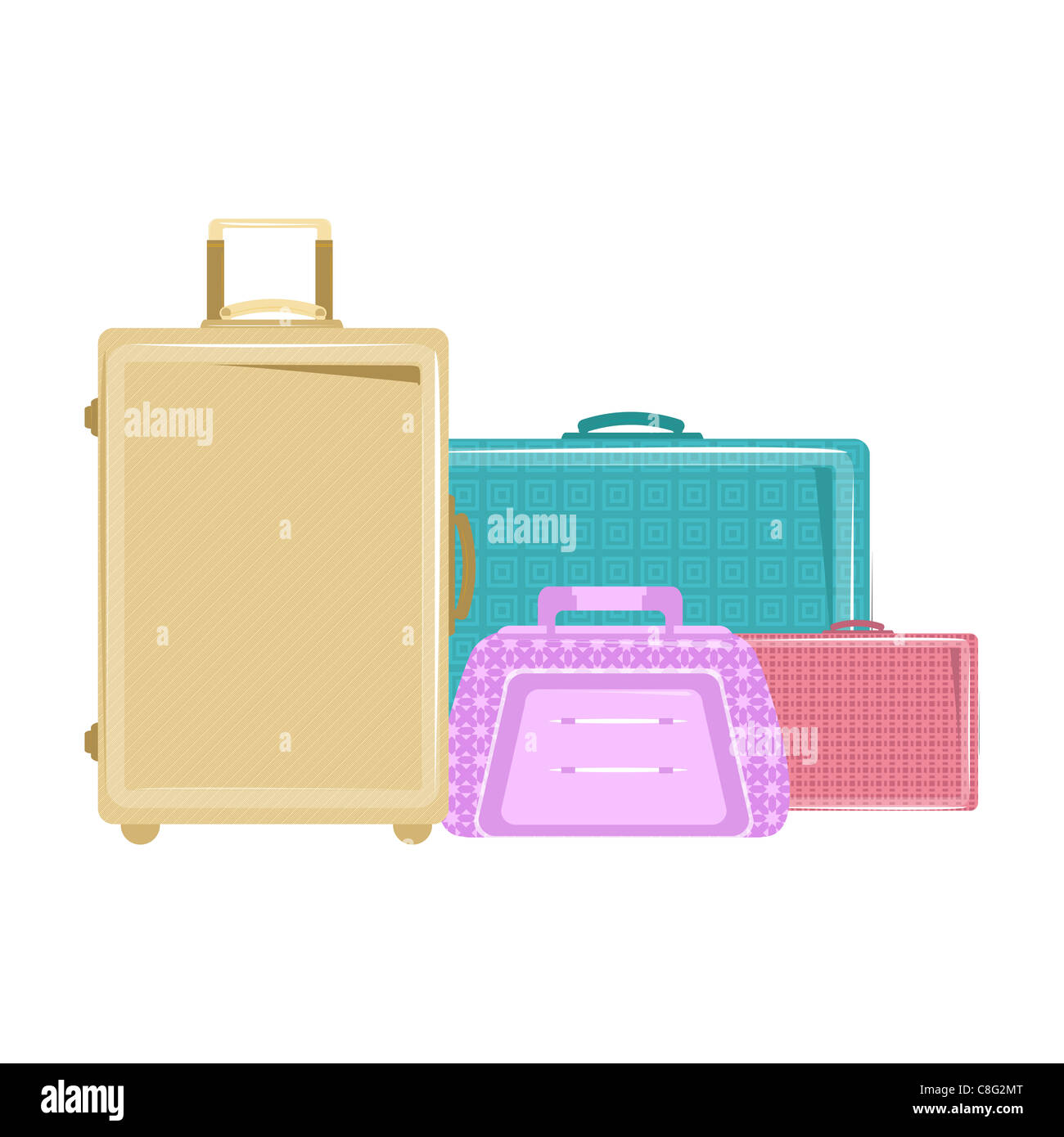 illustration of trolley bags on white background Stock Photo - Alamy