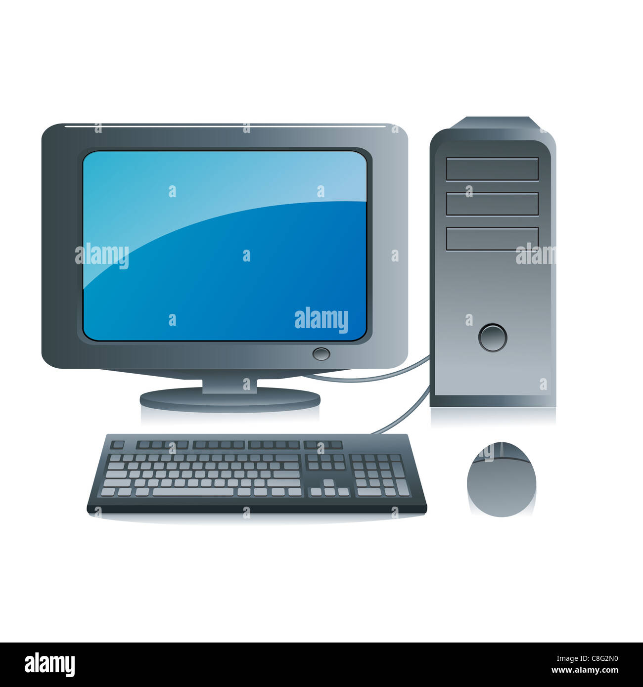 illustration of computer on white background Stock Photo - Alamy
