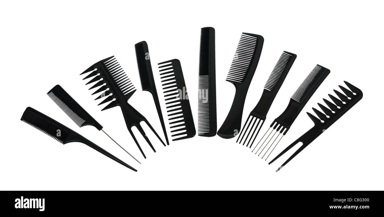 Arrangement of black combs hi-res stock photography and images - Alamy