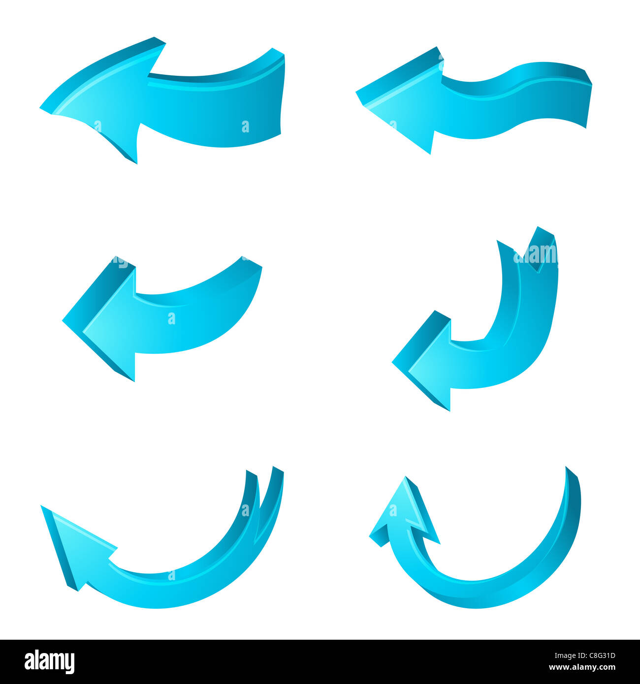 illustration of different shapes of arrows on white background Stock ...