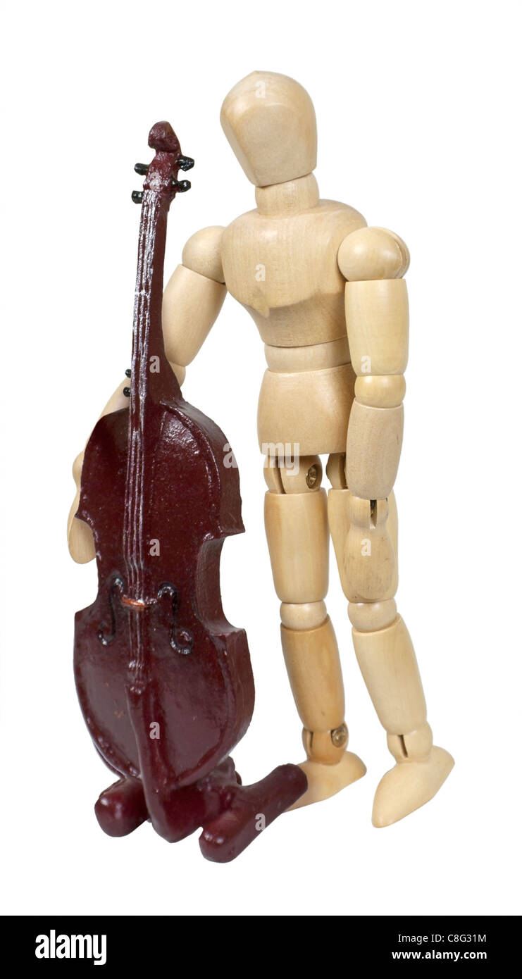 Holding a classical wooden stringed bass musical instrument - path ...