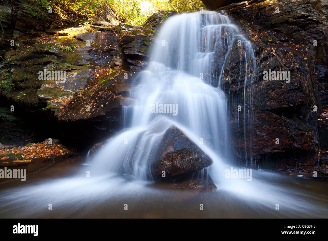 This is the second waterfall along the Raven Cliff Falls trail in north ...
