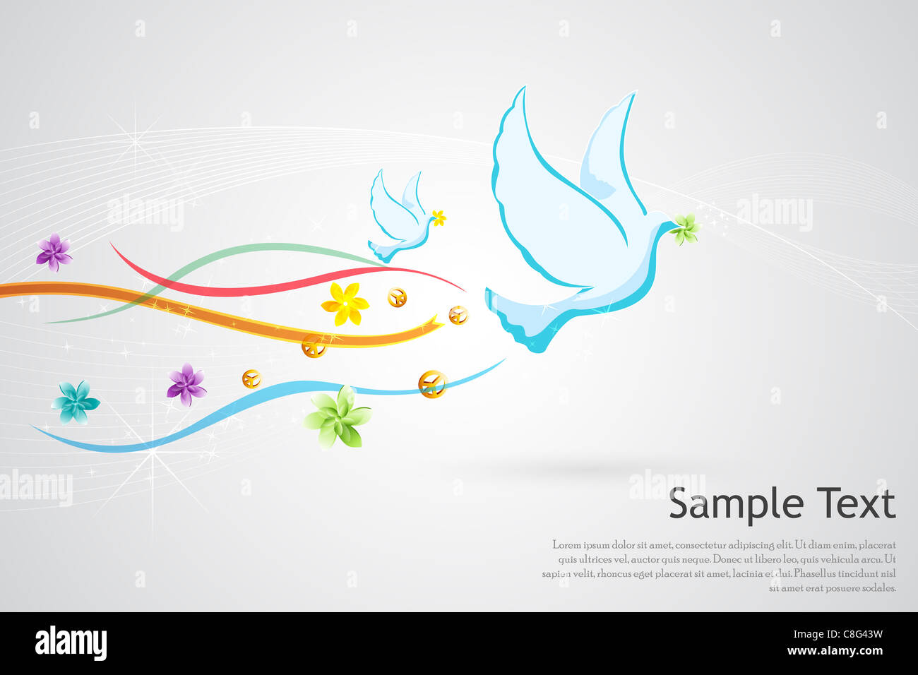 illustration of peace card on white background Stock Photo - Alamy