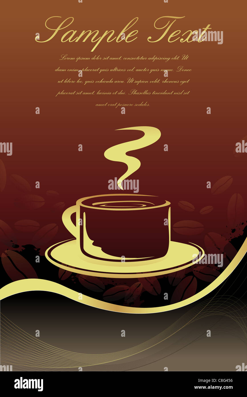 illustration of good morning card with coffee Stock Photo - Alamy