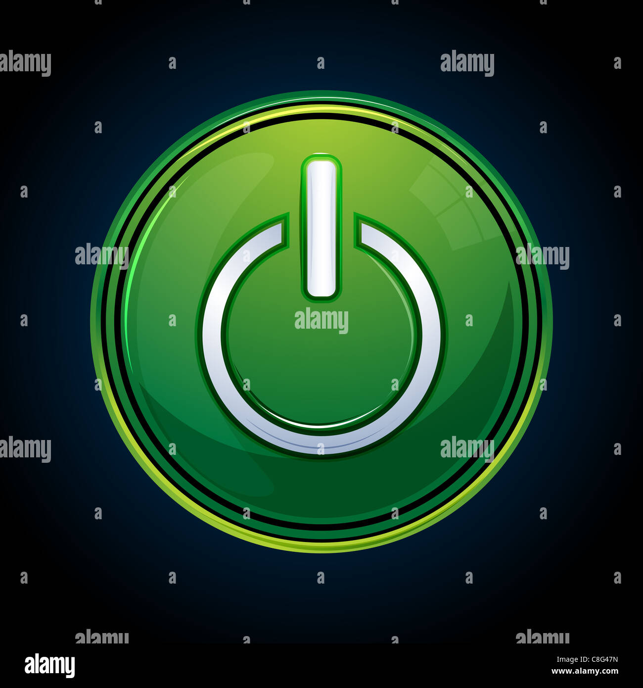 illustration of power button Stock Photo - Alamy