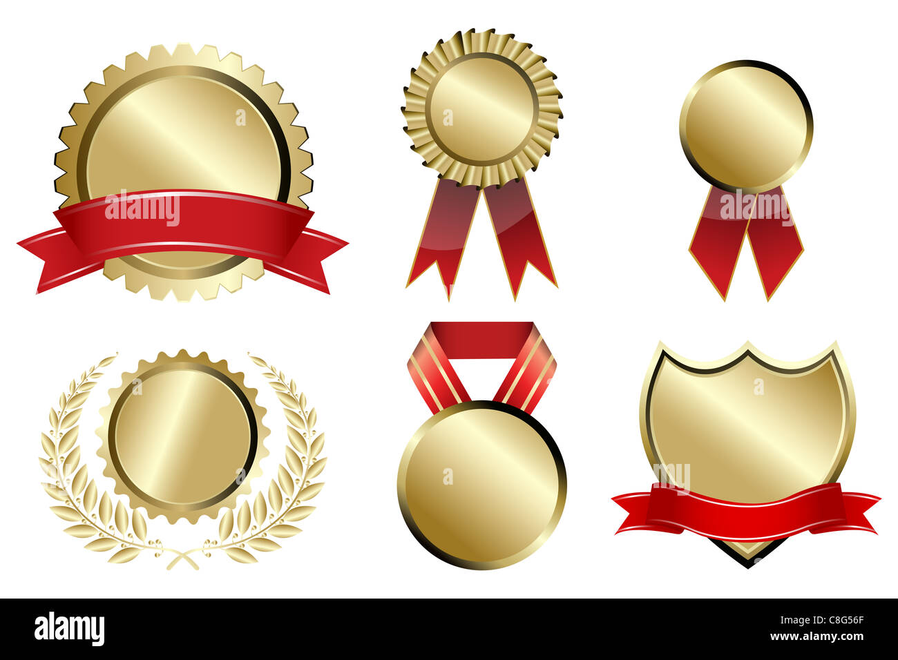 illustration of types of prizes on white background Stock Photo - Alamy