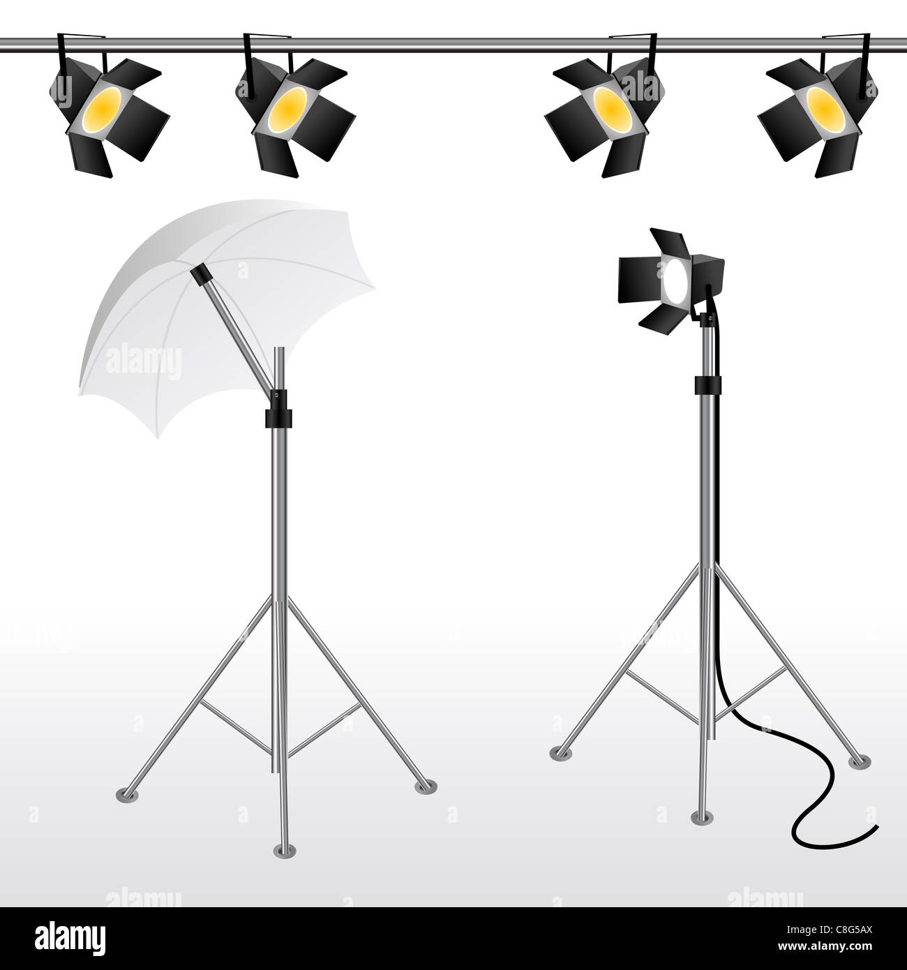 illustration of movie camera on white background Stock Photo - Alamy