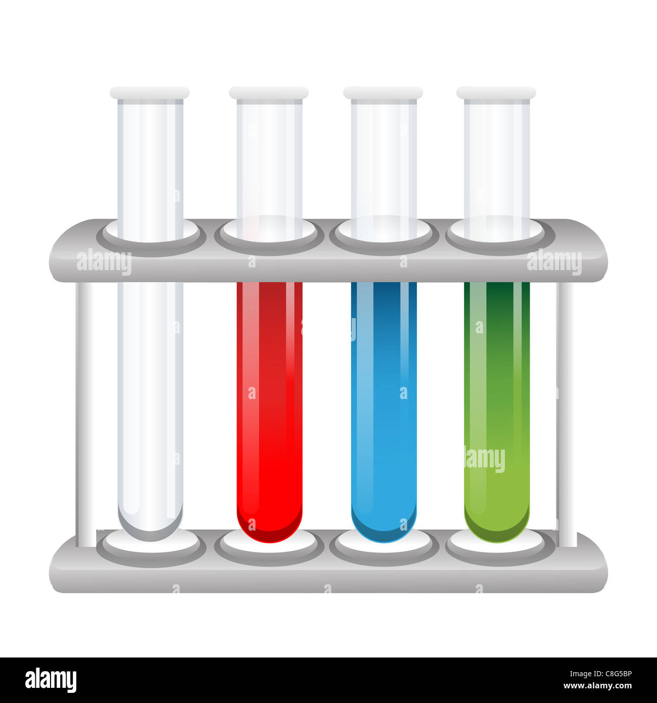 illustration of colorful test tubes on white background Stock Photo - Alamy
