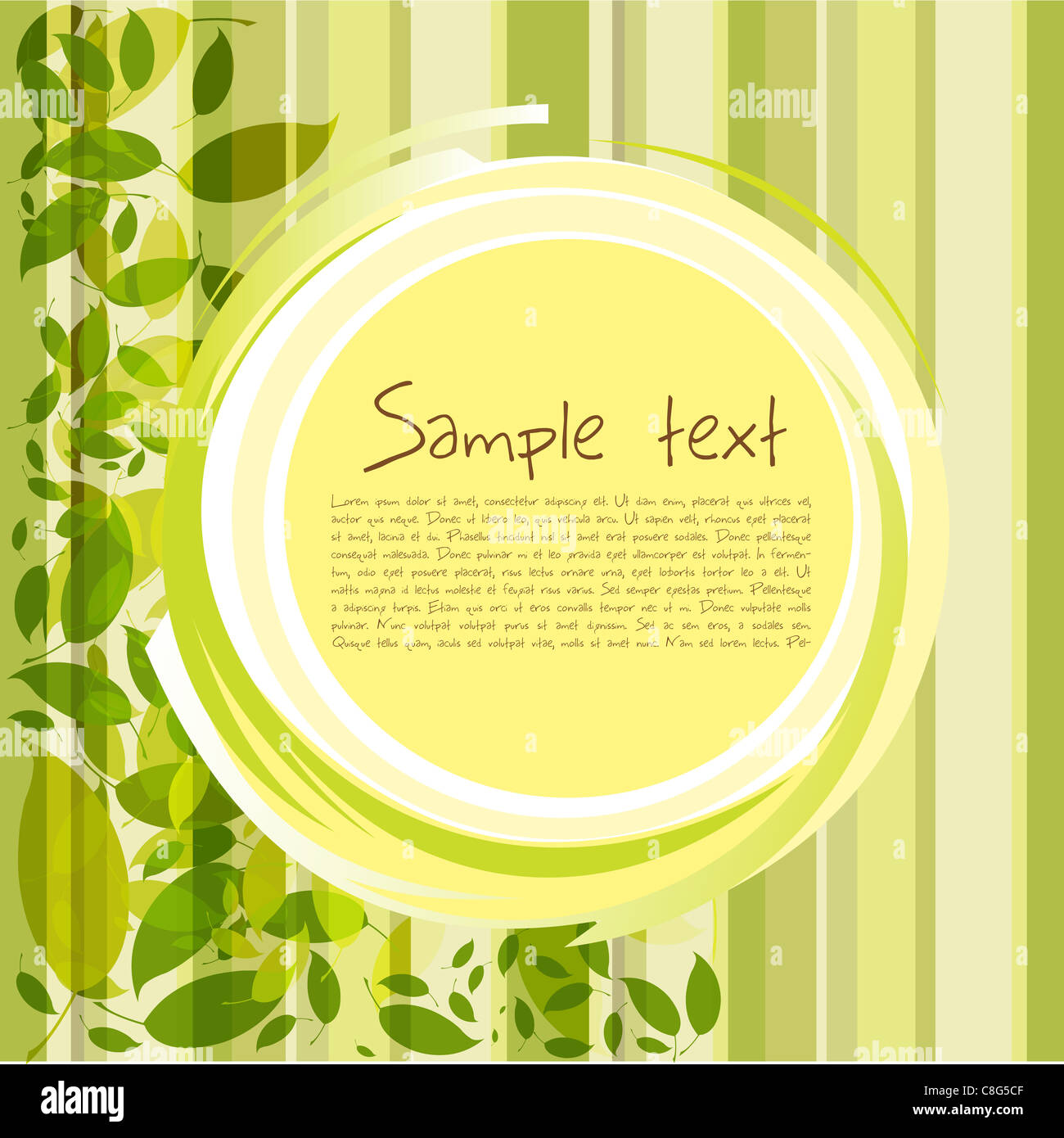 illustration of natural card with leaf Stock Photo - Alamy