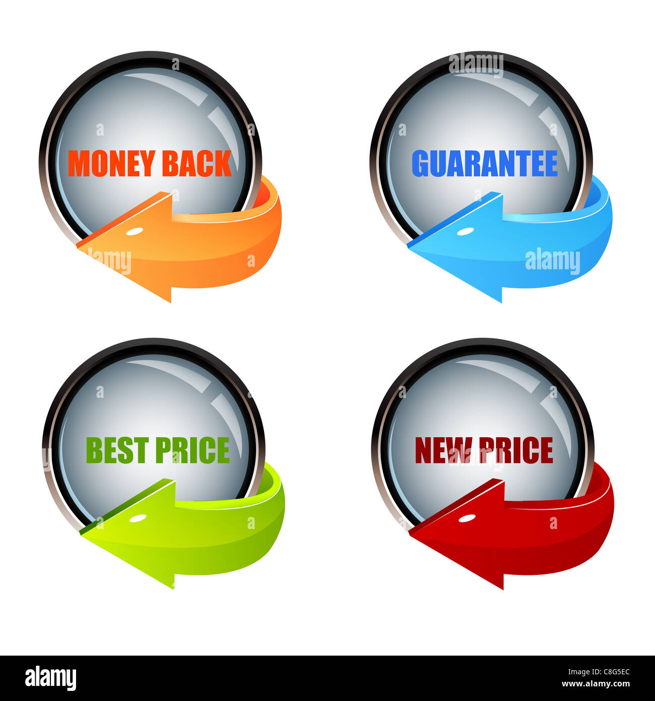 illustration of marketing tags on white background Stock Photo - Alamy