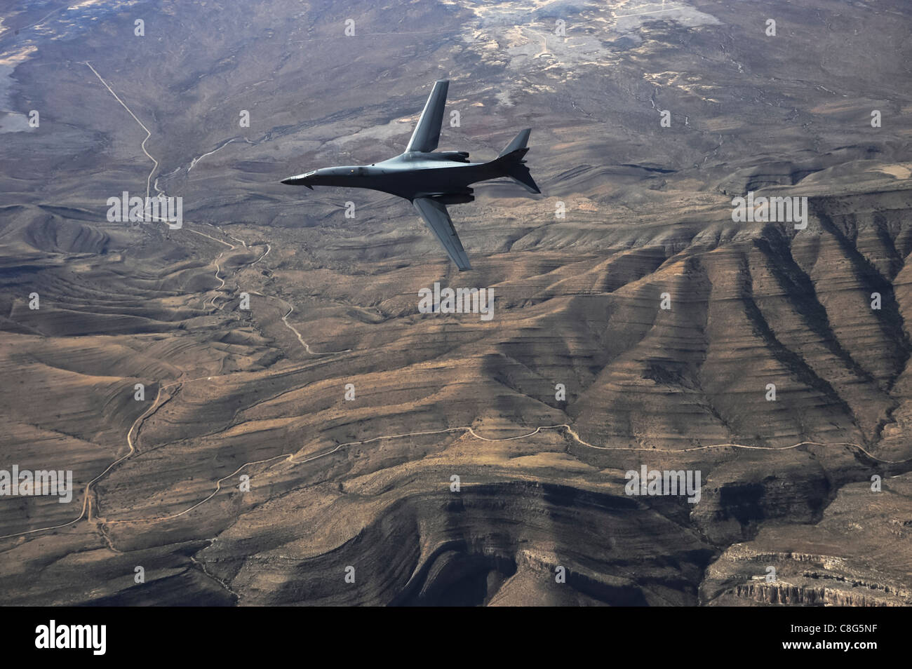 A B-1B Lancer assigned to the 28th Bomb Squadron, Dyess Air Force Base ...