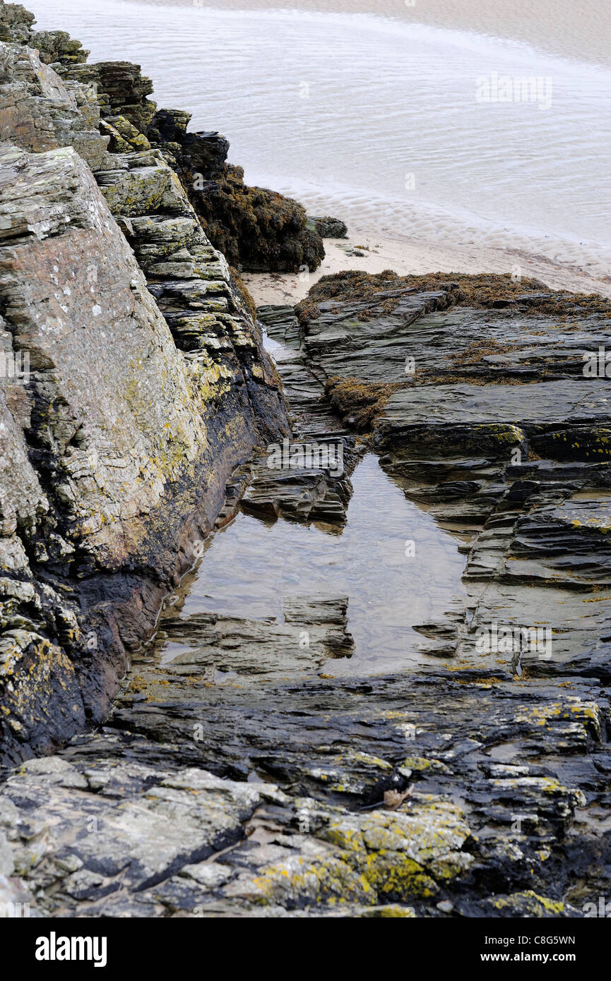 north wales coastal rock formation portmeirion uk Stock Photo - Alamy