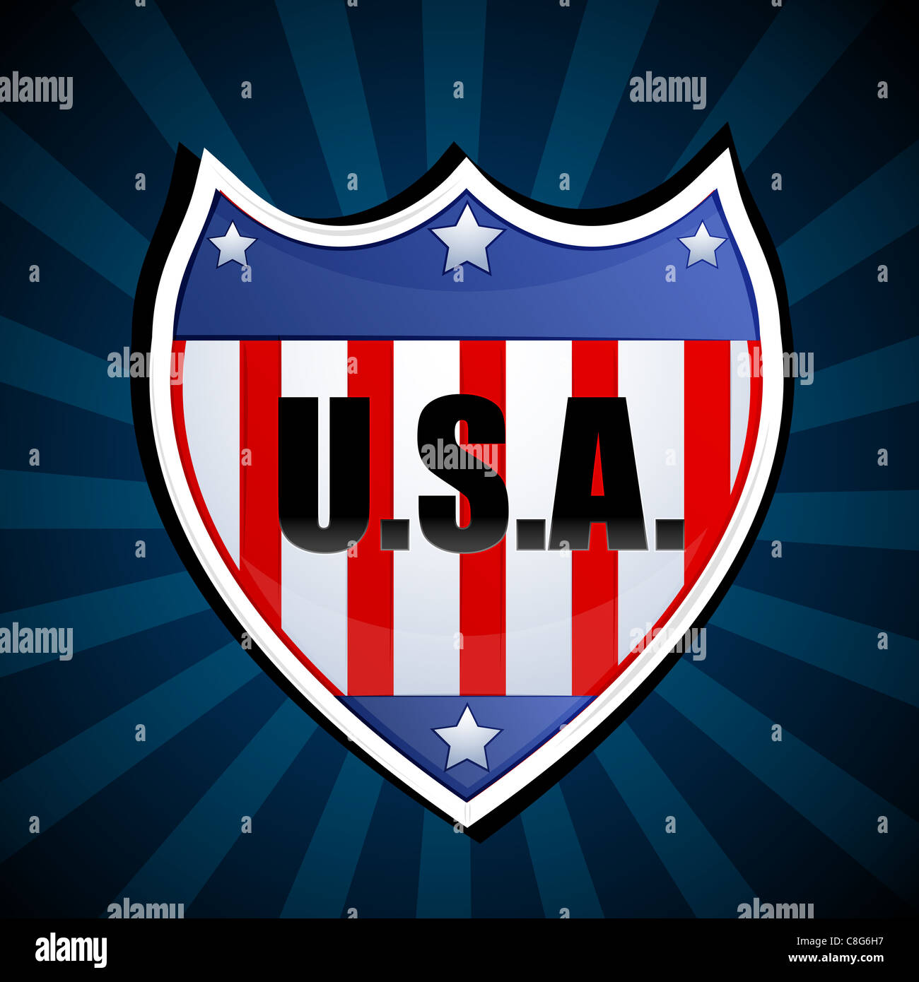 illustration of usa shield on abstract background Stock Photo - Alamy