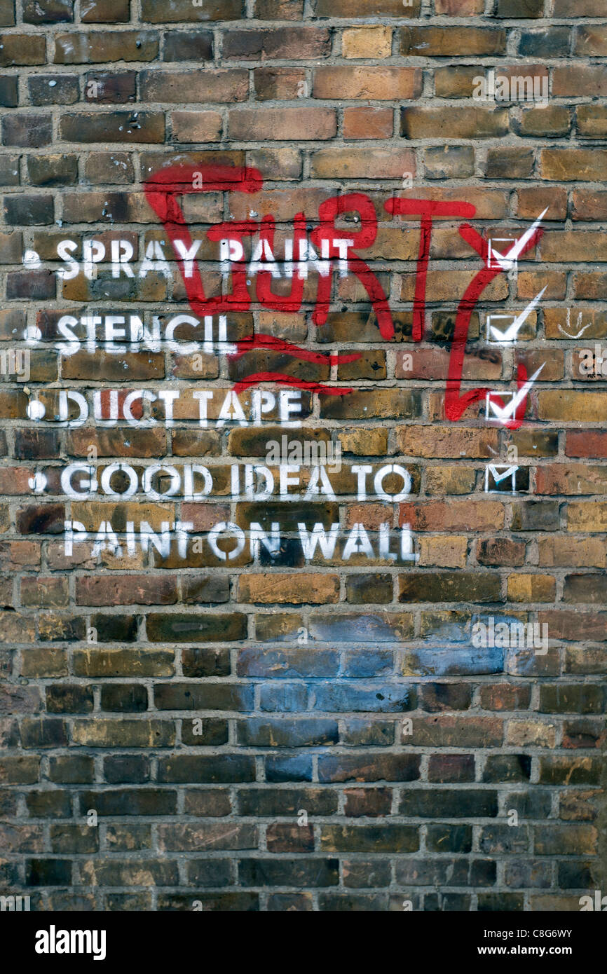 Mobstr Street art painted on a brick wall, Hanbury Street, Spitalfields ...