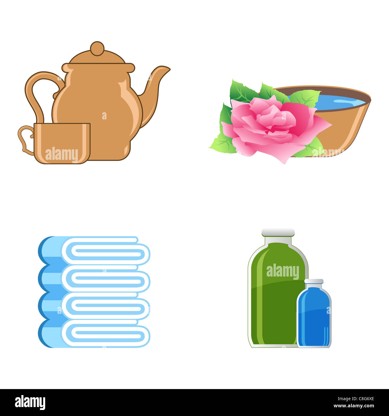 illustration of refreshing icons on white background Stock Photo - Alamy