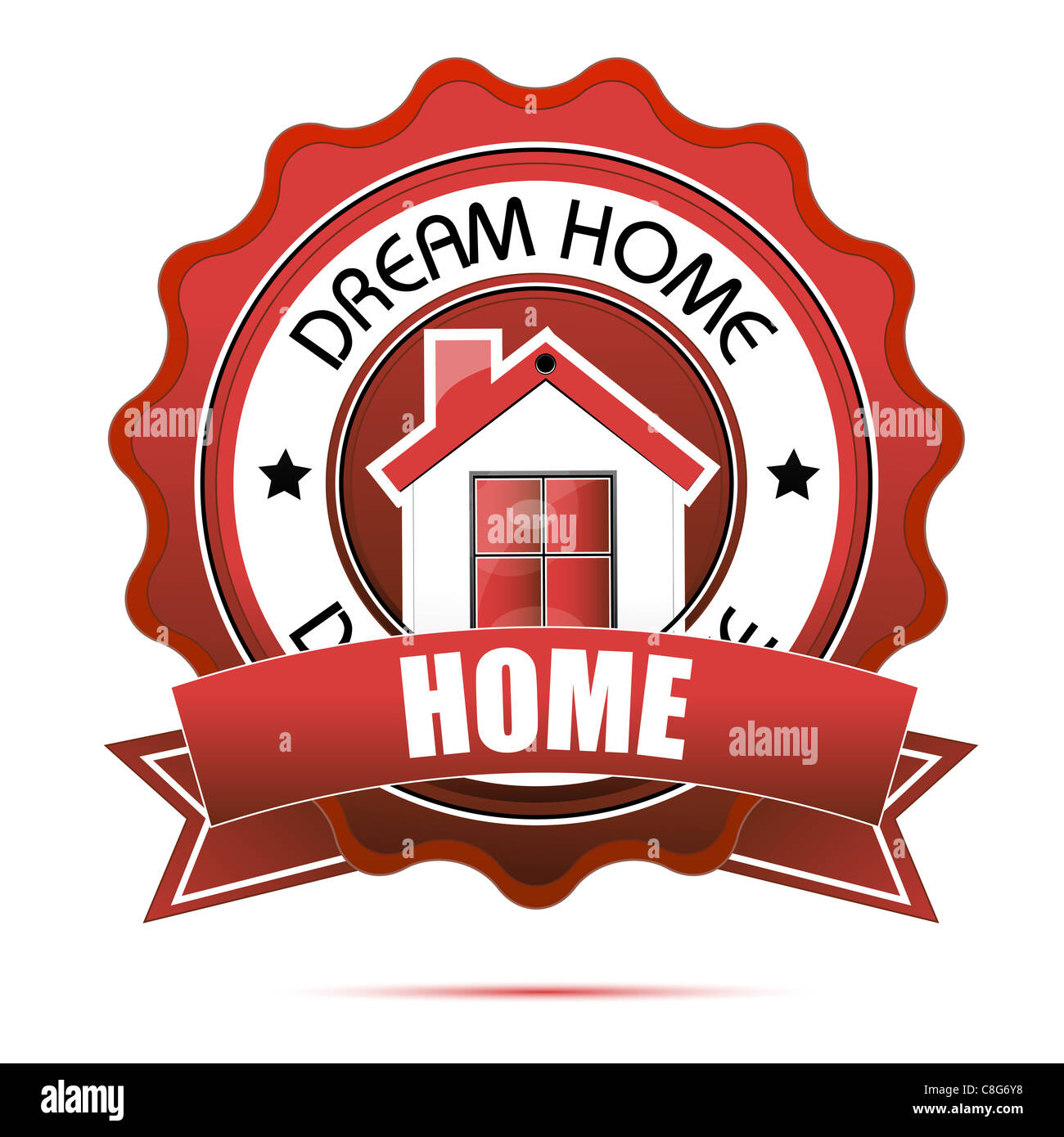 illustration of dream home tag on white background Stock Photo - Alamy