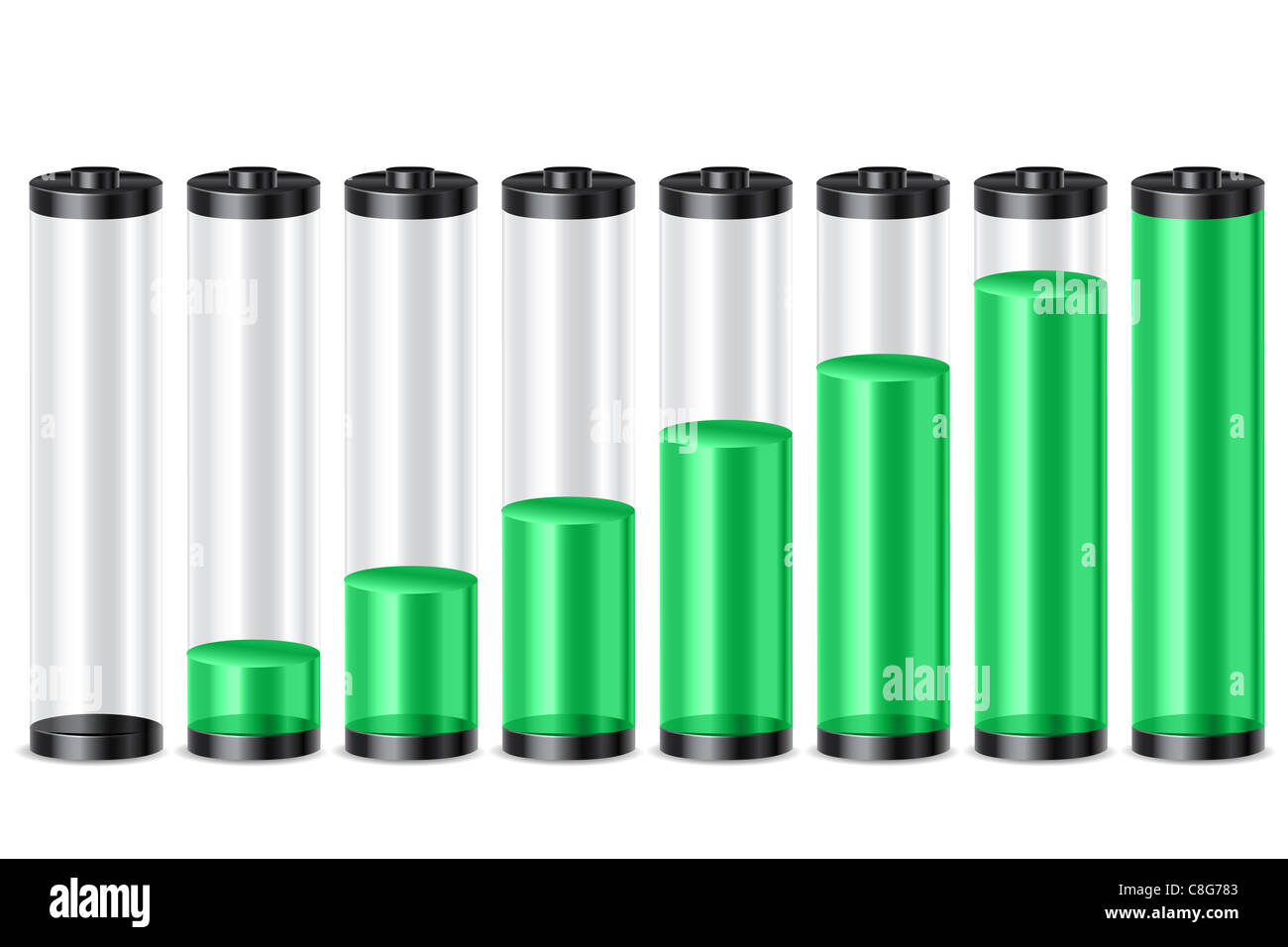 illustration of battery level on white background Stock Photo - Alamy