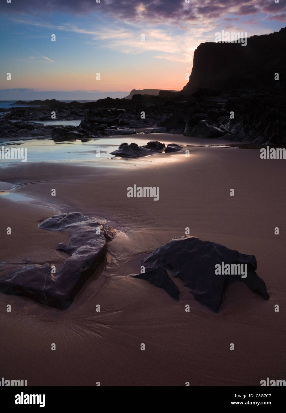 Evening, Mewslade Bay, Gower, Wales Stock Photo - Alamy