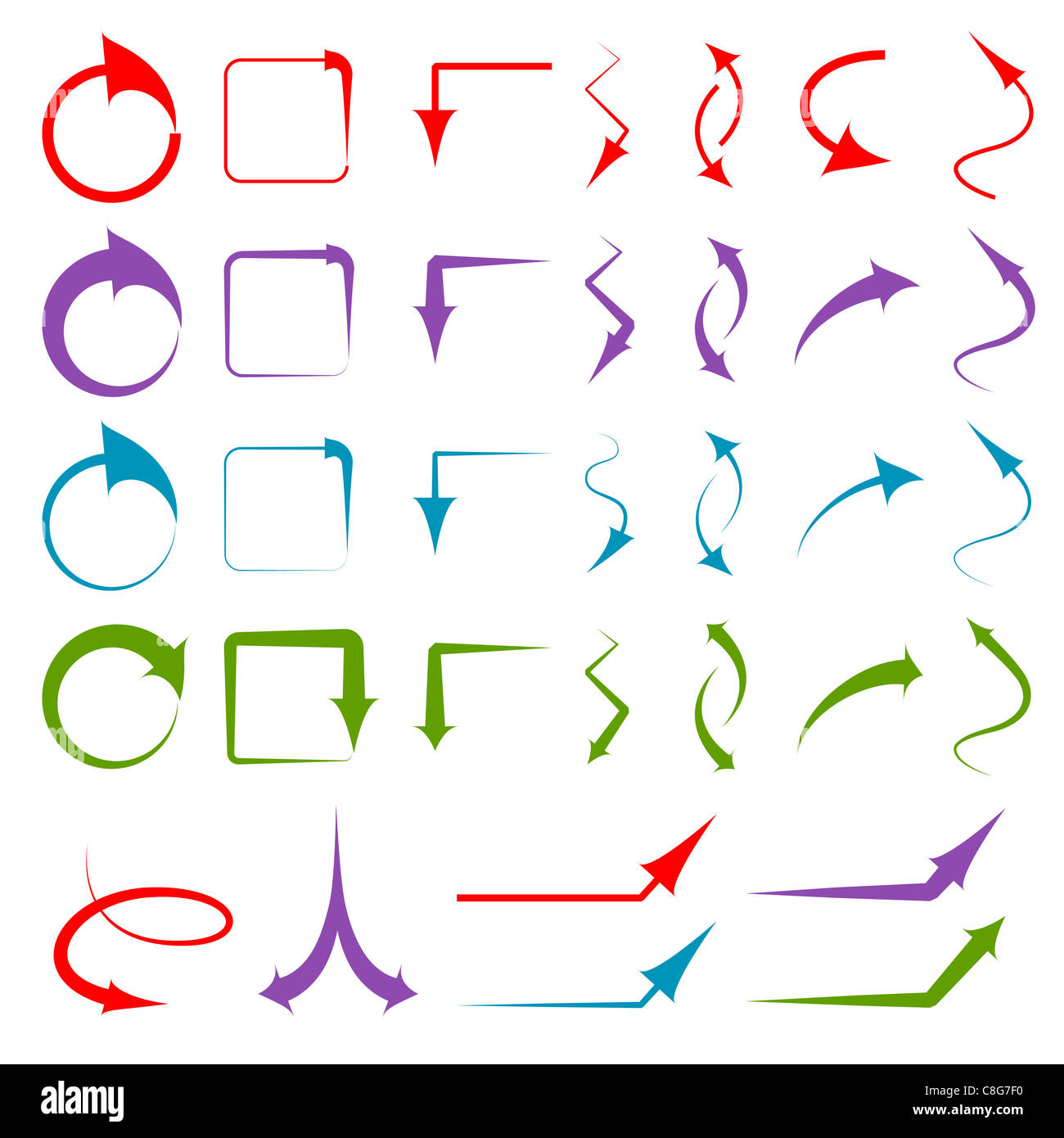 illustration of different arrows on white background Stock Photo - Alamy
