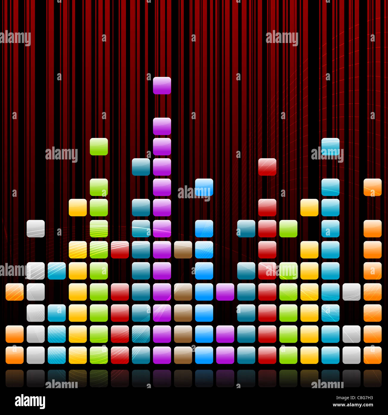 illustration of music waves on abstract background Stock Photo - Alamy