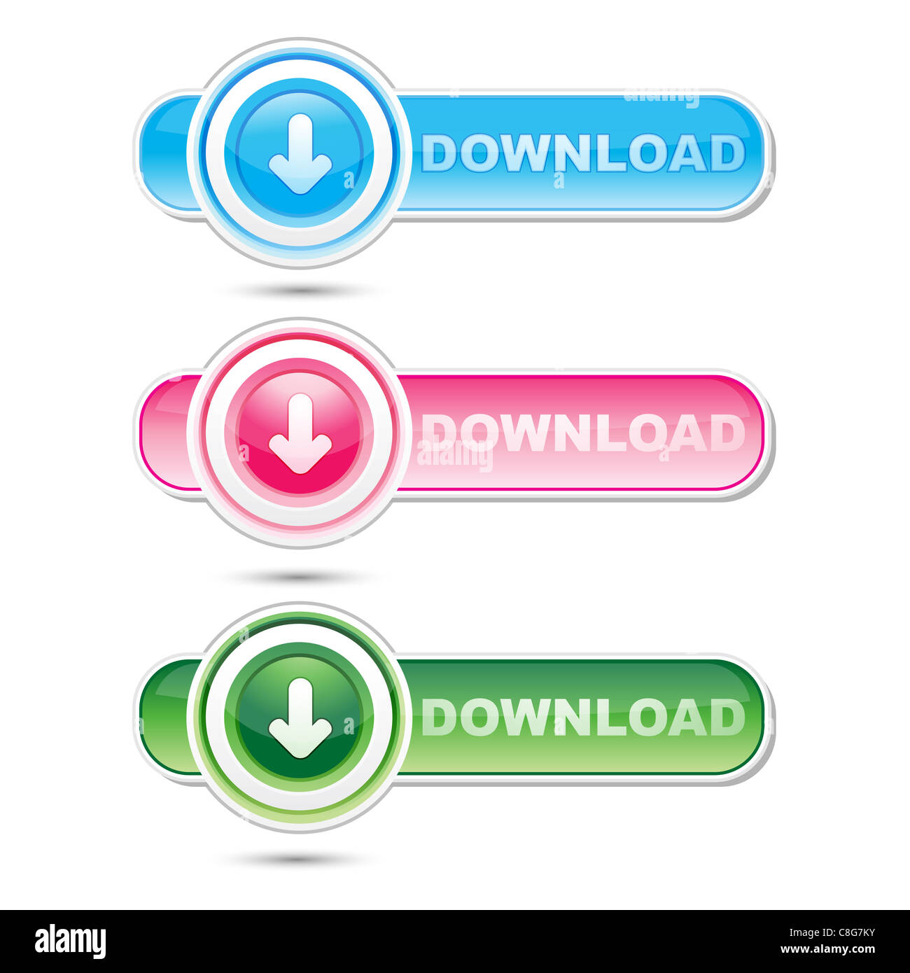 illustration of downloading signs on white background Stock Photo - Alamy