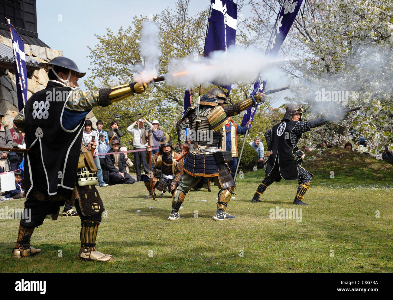 Festival reproducing how to fight ancient times of Japan Stock Photo ...