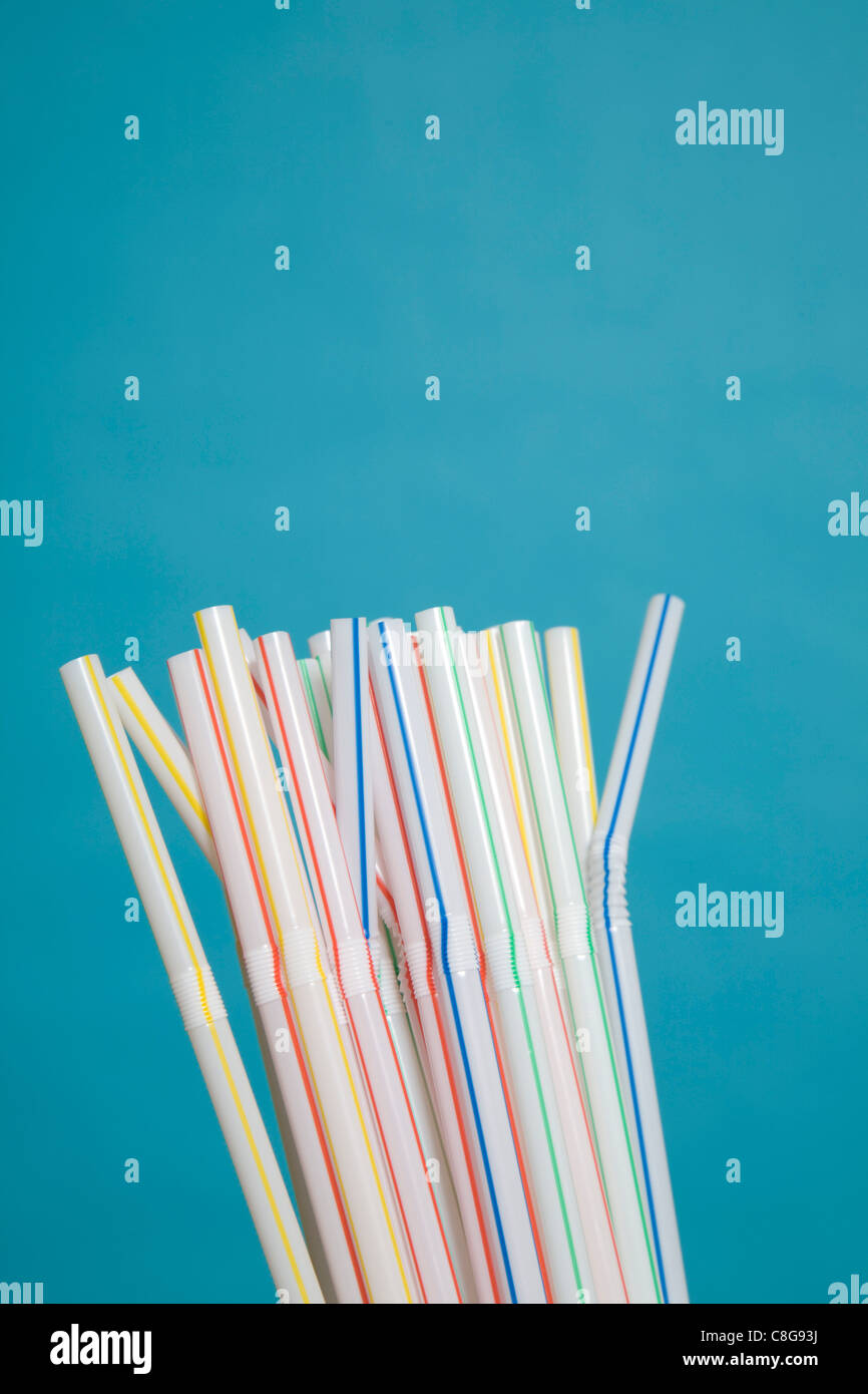 Colored plastic drink straws Stock Photo - Alamy